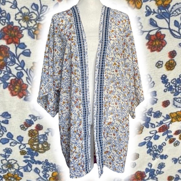 Japna | Jackets & Coats | Ditsy Floral Kimono S Chiffon Flowy Floaty ...